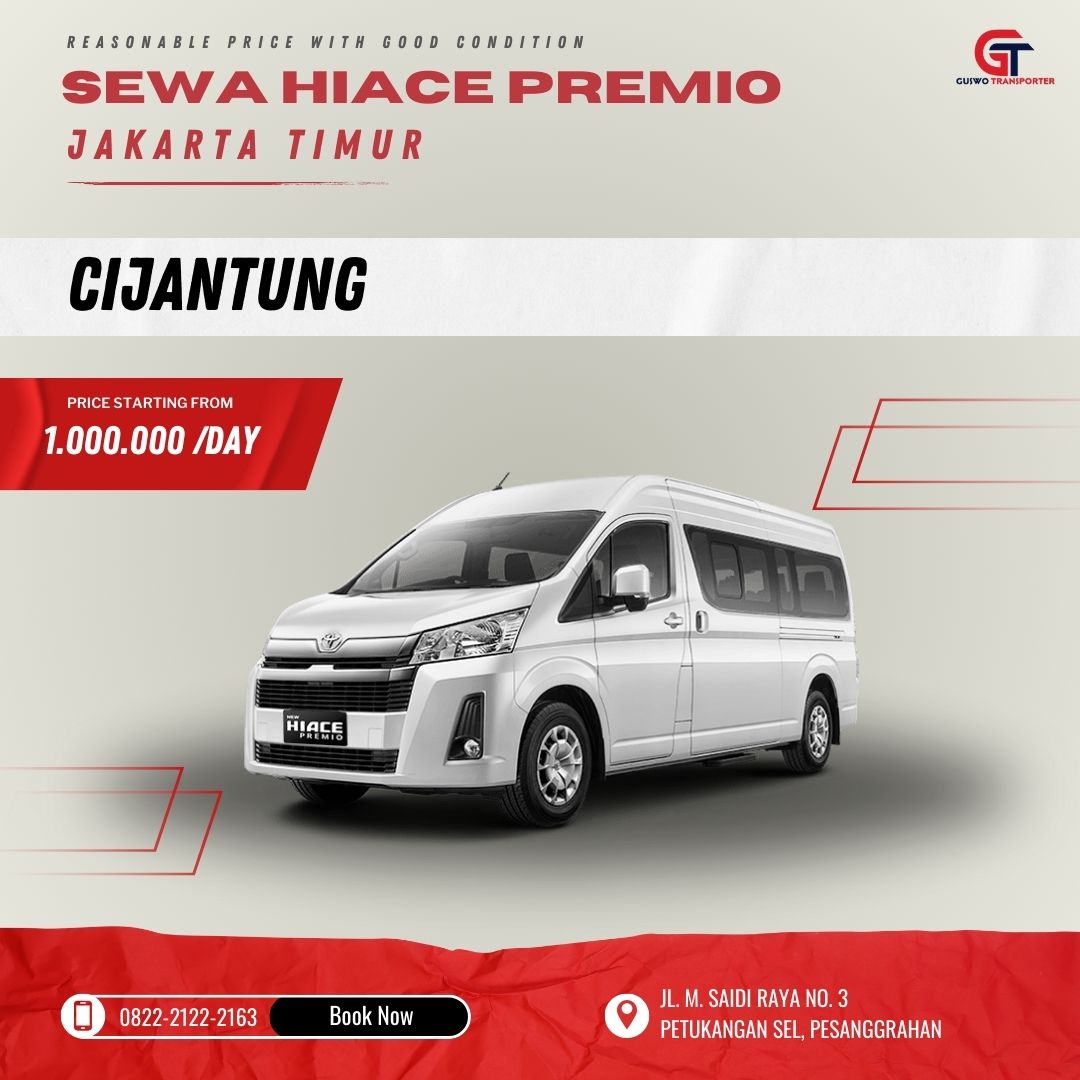 Sewa Hiace Premio Cijantung Pasar Rebo Jakarta Timur - Sewa Hiace Jakarta